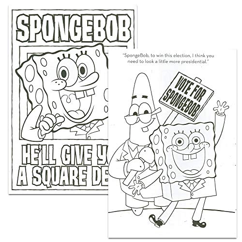 Spongebob Duffle Bag Set For Kids - 4 Pc Bundle With Spongebob Luggage Carry On Suitcase Bag, Spongebob Coloring Book, Stickers, and More (Spongebob Travel Activity Set)