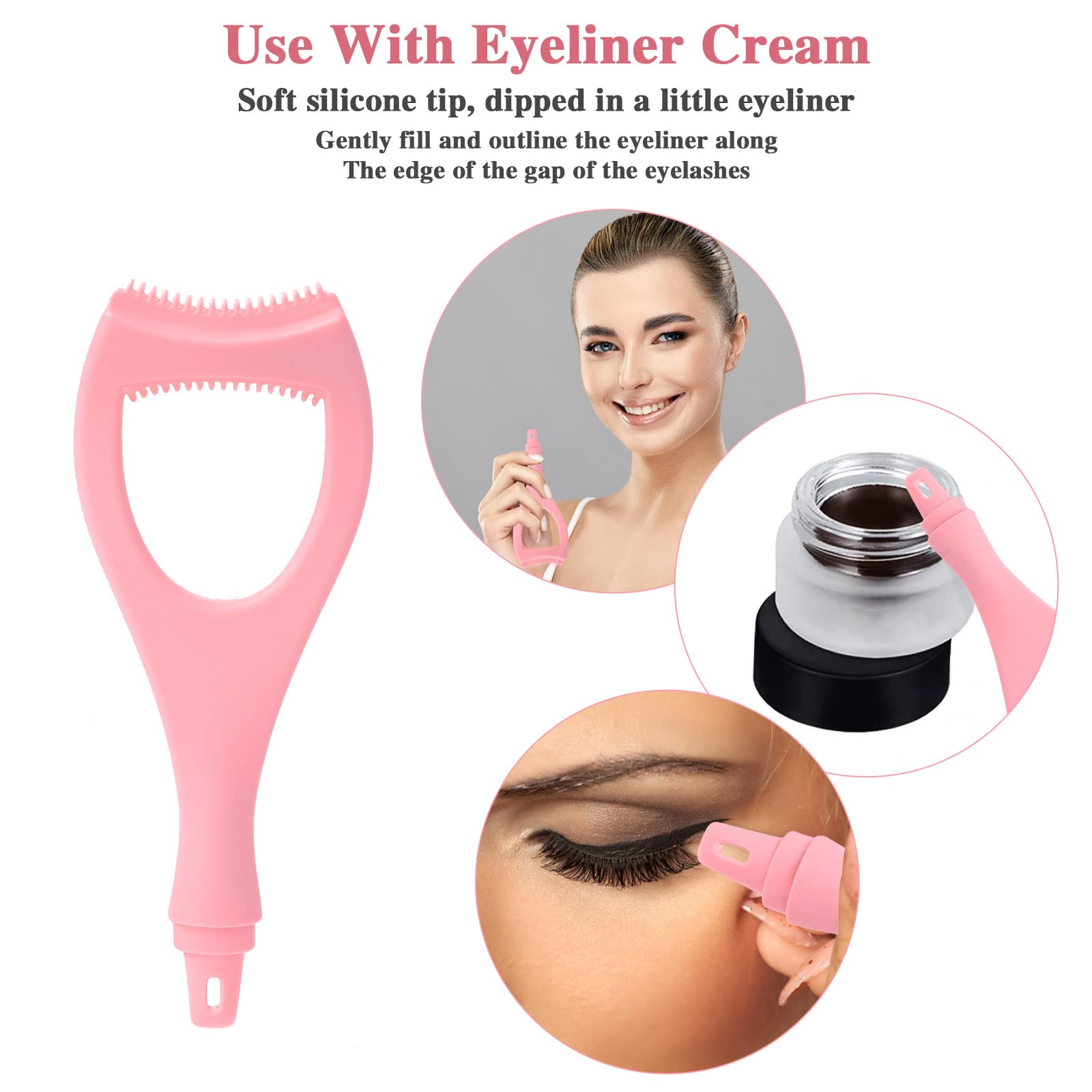 Mascara Shield Applicator Guard Mermaid Eyelash Separator Tool Silicone Eye Lash Comb Lash Buddy Reusable Eyebrow Brush Multifunction Eyeliner Stencil Makeup Auxiliary Guard Tool Detachable