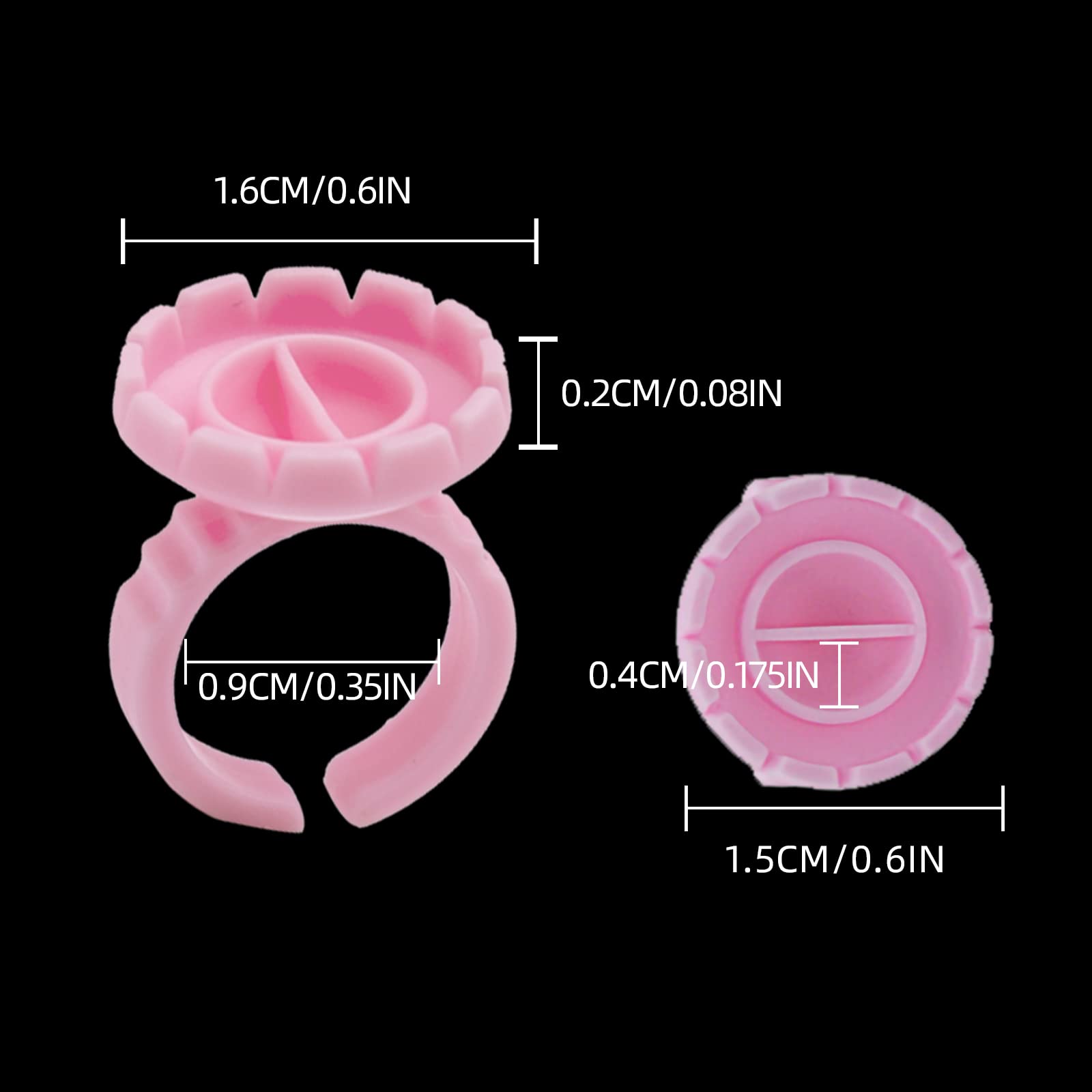 Glue Rings for Eyelash Extensions Dimsem Glue Rings100 PCS, Lash Glue Holder for Volume Lash Fan, Lash Glue Cup for Lashes Supplies, Pink