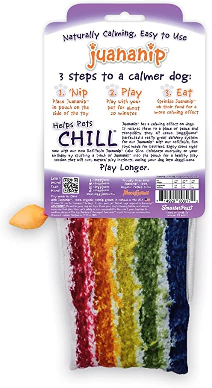 Doggijuana Get The Pawty Started Cake/Refillable Catnip Dog Toy/Juananip⢠Refill Bottle/Promotes Play and Helps Your Dog Chill