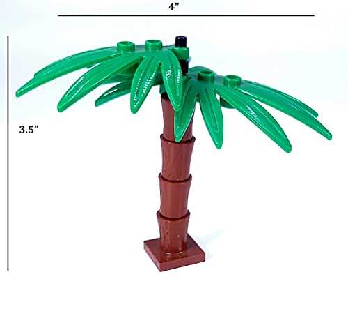 General Jim's Palm Tree MOC Bricks Toys Assortment Building Blocks Toy Playset Accessory Tree Set (10 PCS, 3 Sizes) - for Teens and Adults