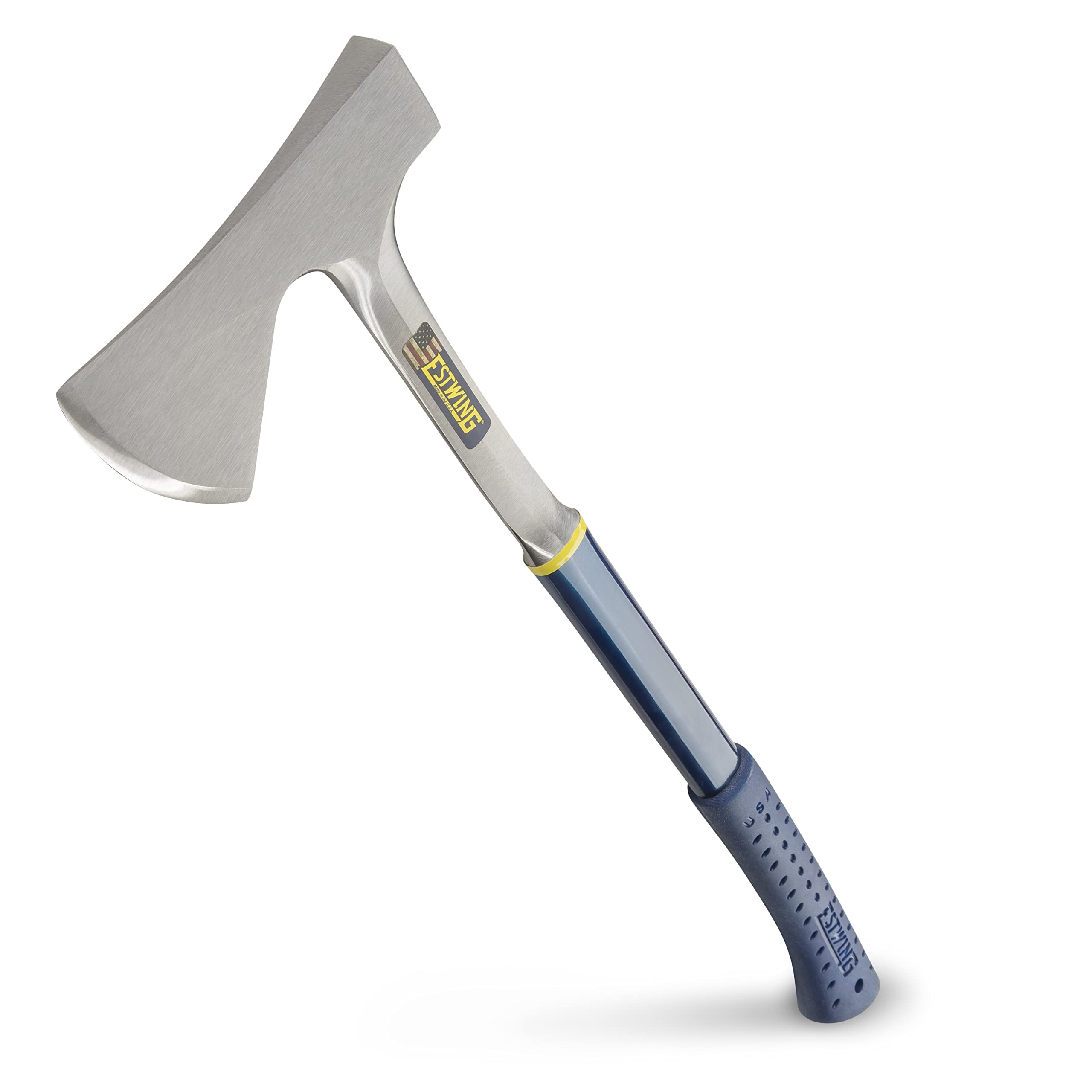 ESTWING Camper's Axe - 26" Wood Splitting Tool with All Steel Construction & Shock Reduction Grip - E45A | Estwing E-5 5 Lb Sure Split Wedge