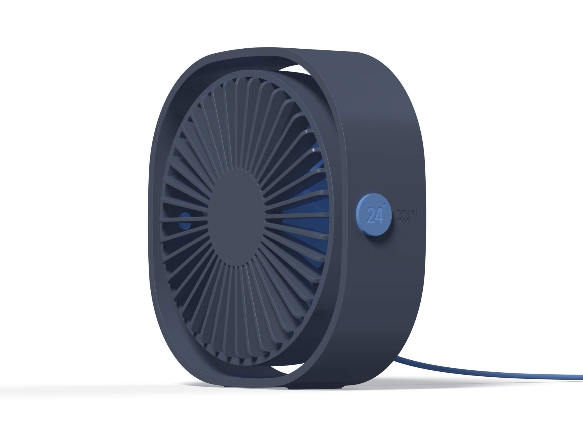 Esthepro USB Desk Fan, Portable Desktop Table Cooling Fan, Three Speeds Adjustable, USB Connection Power, Strong Quiet Wind, Great for Office Home Outdoor Car Travel (Navy Blue)