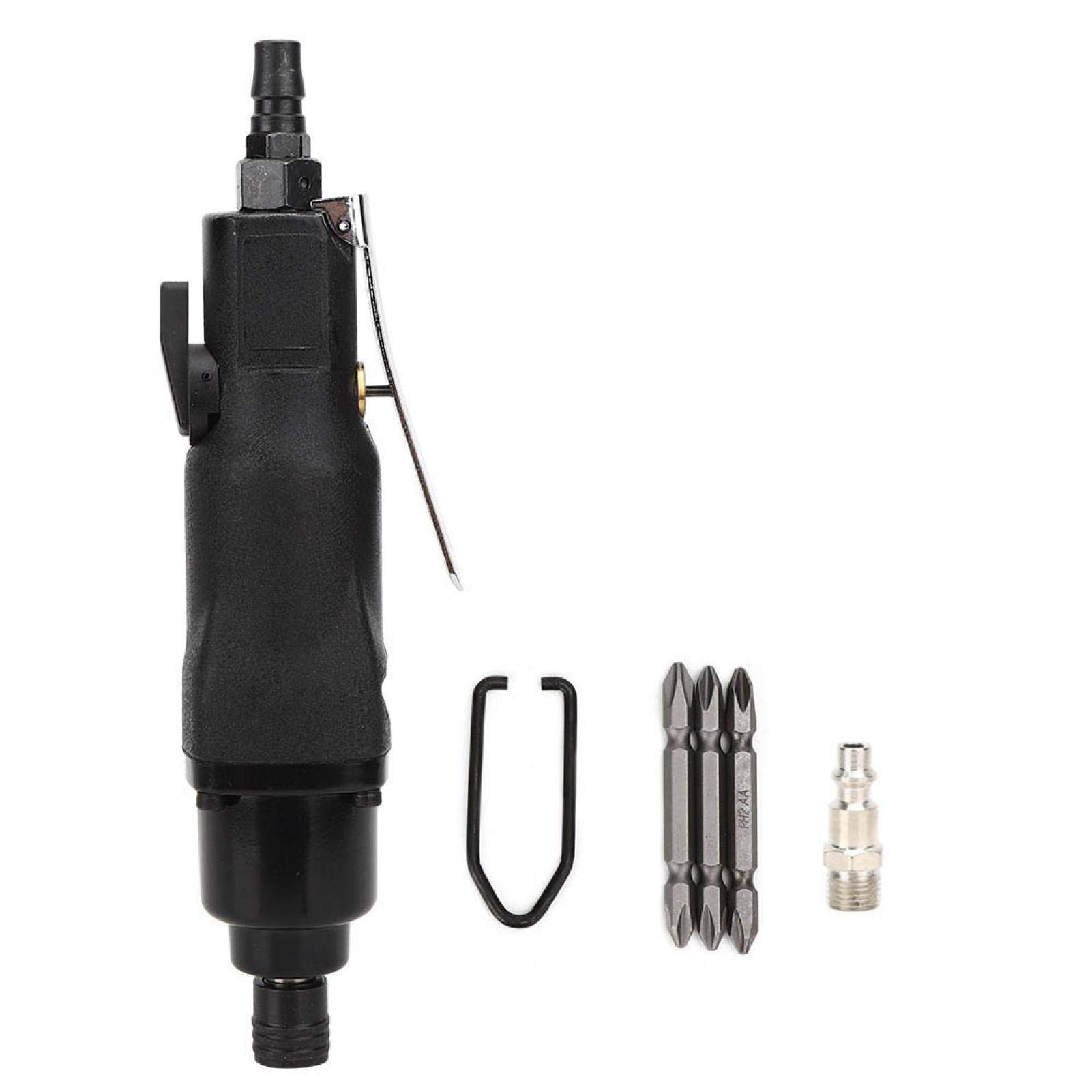 Thincol Air Screw Driver, Straight Reversible Pneumatic Screwdriver with 1/4-Inch Inlet & Cross Screw Bits, High Torque 75N.M Industrial Screw Gun, Adjustable 8000 RPM(US Type)