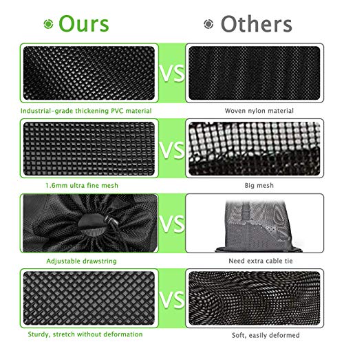 Hecaty 24" x 26" Upgrade Large Pump Barrier Bag, Pond Pump Filter Bag, Black Media Bag Pump Mesh Bag (24" x 26", Black)