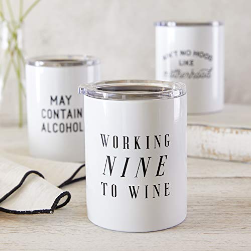 Santa Barbara Design Studio SIPS Drinkware Stainless Steel Travel Tumbler, 12-Ounces, Ain't No Hood Like Motherhood