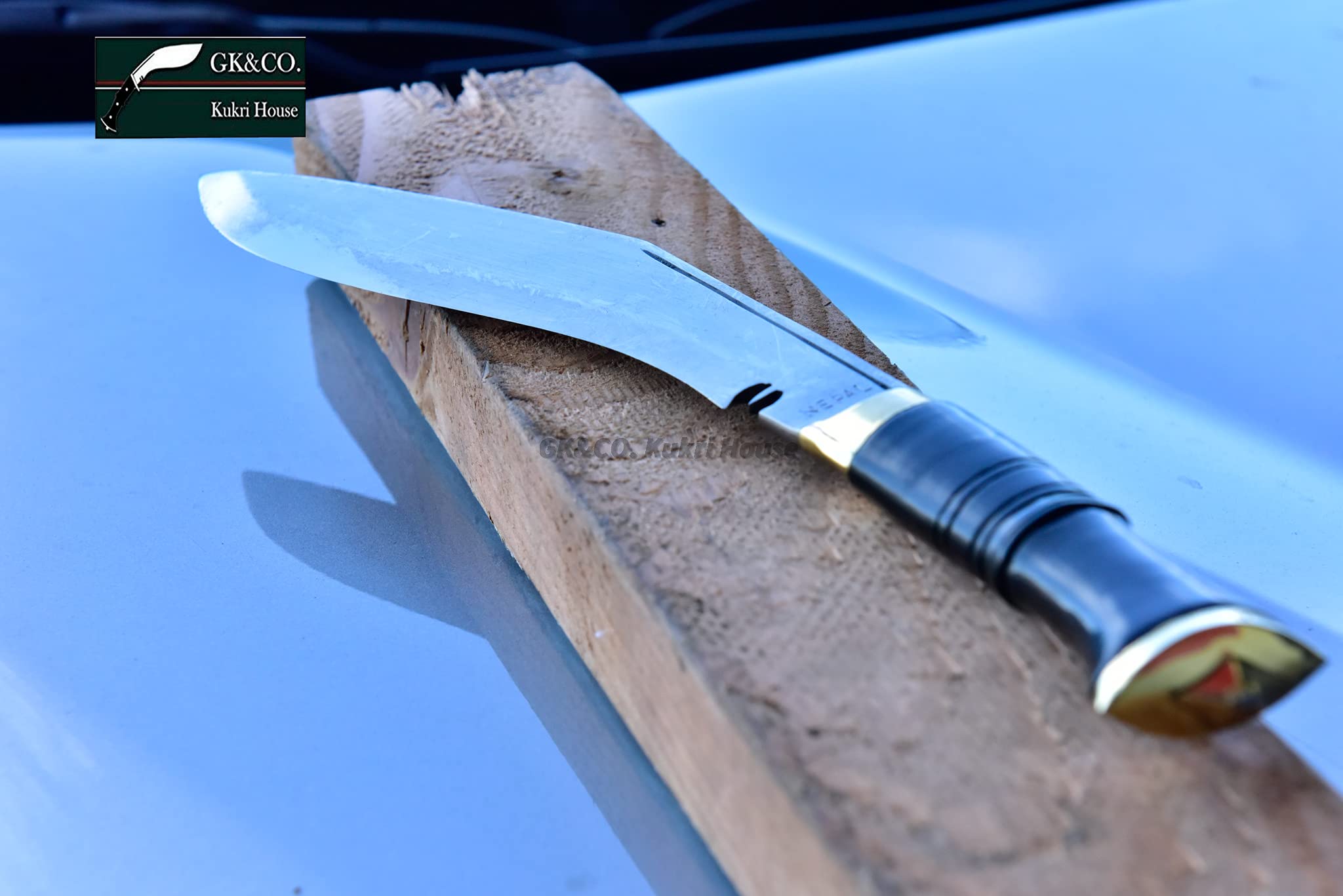 GK&CO. Kukri House Official Issued - Genuine Kukri/Khukuri- 9 Inch Nepal Armies Service Issue Kukri Knife -Traditional Horn Handle- Handmade in Nepal