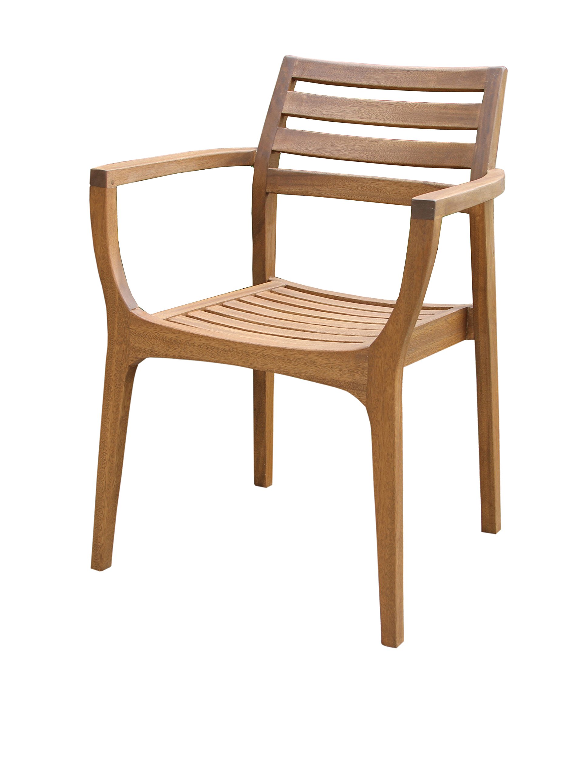 Outdoor Interiors Stacking Chairs, Brown, Set of 4