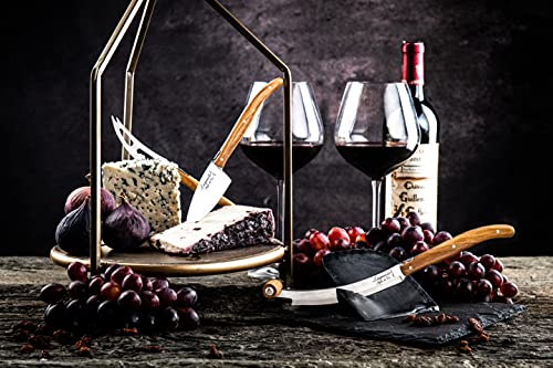 Laguiole Style de Vie Cheese knives, Luxury Line, 3 pieces, Olive Wood, in giftbox