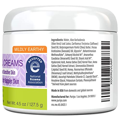 Puriya Eczema Cream, Plant Rich Formula Provides Instant and Lasting Relief for Severely Dry, Cracked, or Irritated Skin, for Redness and Rashes, Bundle of Light Peppermint and Mildly Earthy Scent