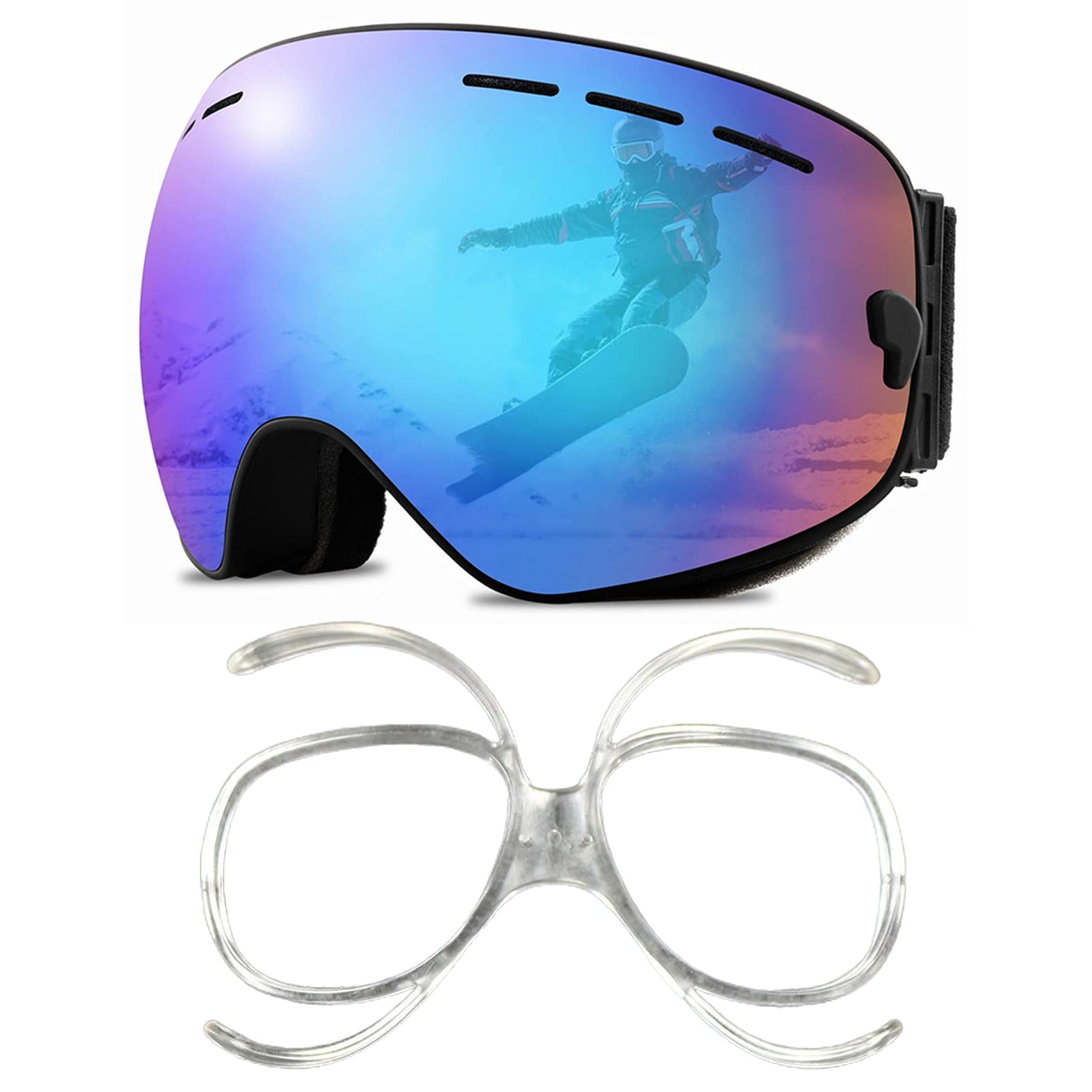Floralby Goggles Insert Frame Sunglasses Adapter Myopia Inline Frame Myope Friendly Transparent