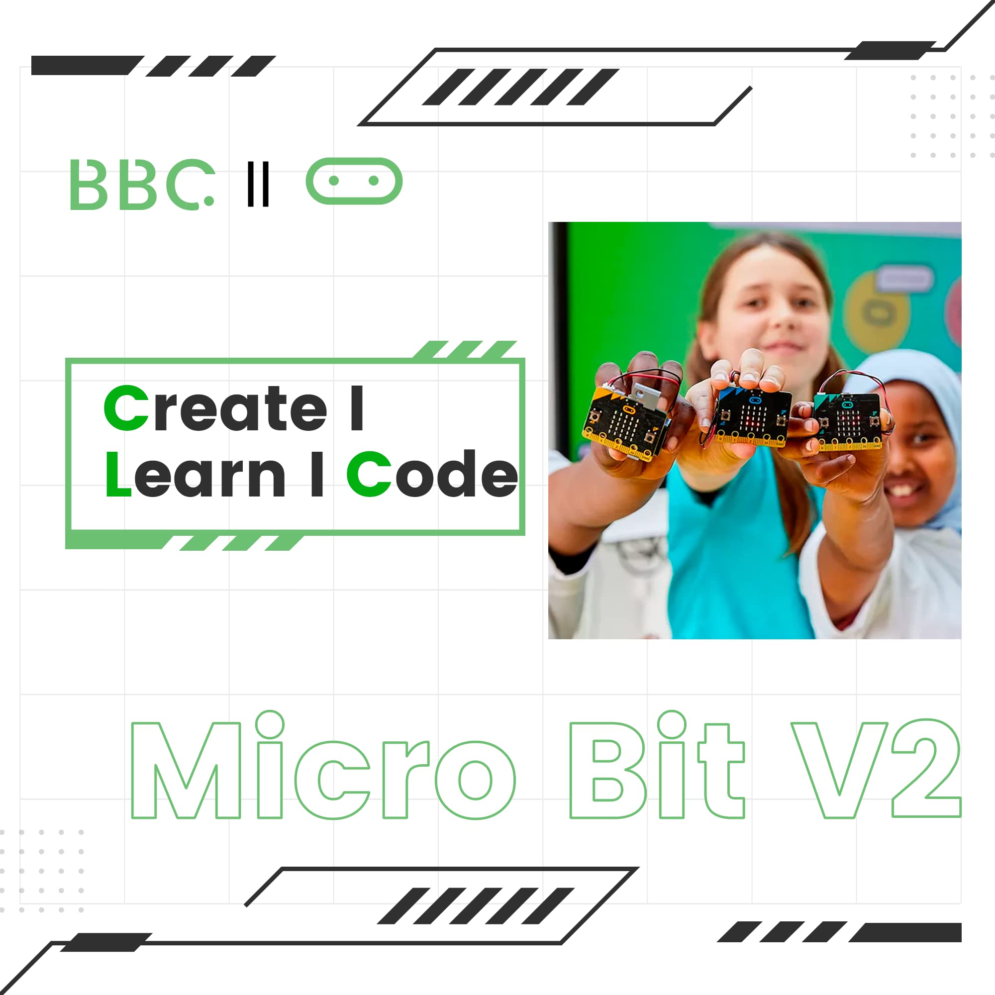 Micro Bit V2.2 GO Kit, Micro Development Board, Easily Programmable Single Board Computer, Early STEM Education for Beginner and Kids