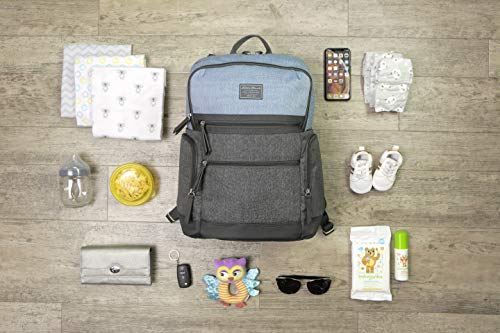 Eddie Bauer Meridian Diaper Backpack, Grey/Blue