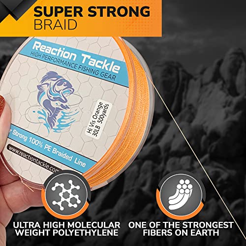 Reaction Tackle Braided Fishing Line Hi Vis Green 20LB 150yd