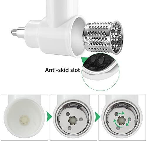 Slicer Shredder Attachments for Kitchenaid Mixer, Slicer Accessories to Quickly Slice Vegetables for Salads,Potatoes,Cucumbers,Casseroles White