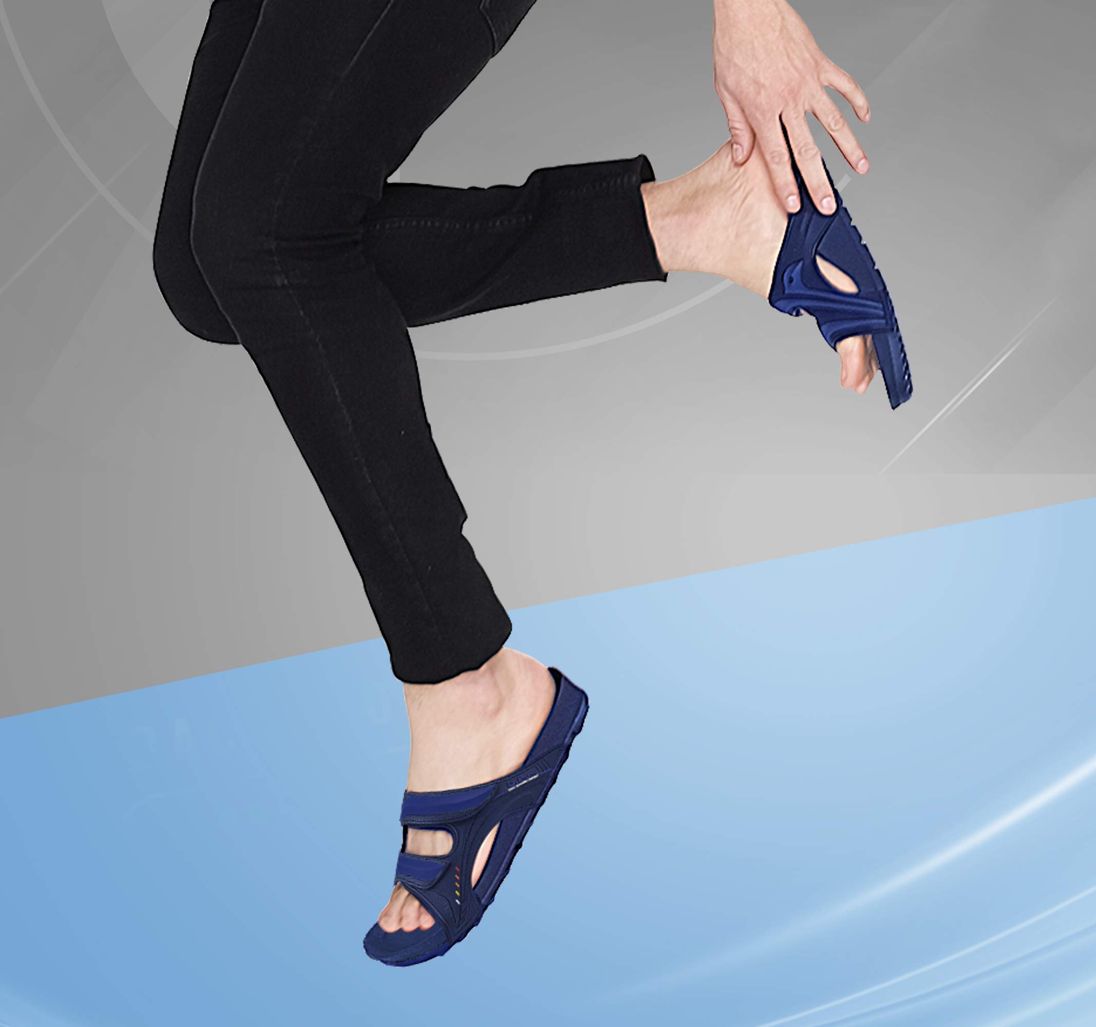 Gold Pigeon Shoes GP Pirogue Orthoheel Slide Sandal: 9030 Navy, Women Size 13 & Men Size 11-11.5 (9030-navy-44)