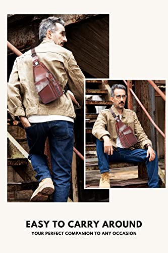 Sling Bag Small Purse Leather for Women Men Crossbody Bag Chest Bags Shoulder Backpack Cross Body Water Resistant