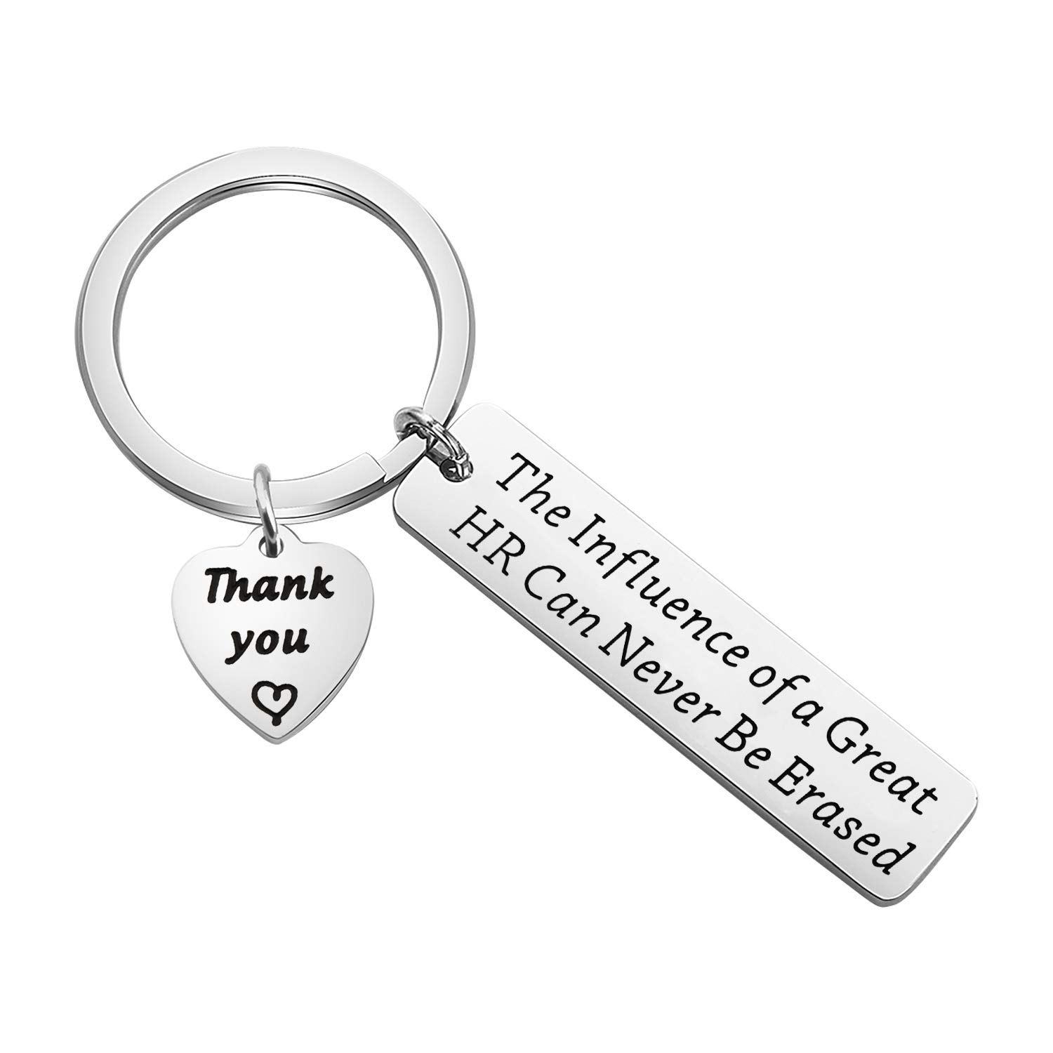 FEELMEM HR Gift The Influence of a Great HR Can Never Be Erased Keychain HR Director Jewelry Thank You Gift for HR Manager Coworker Gift Human Resources Jewelry (HR)