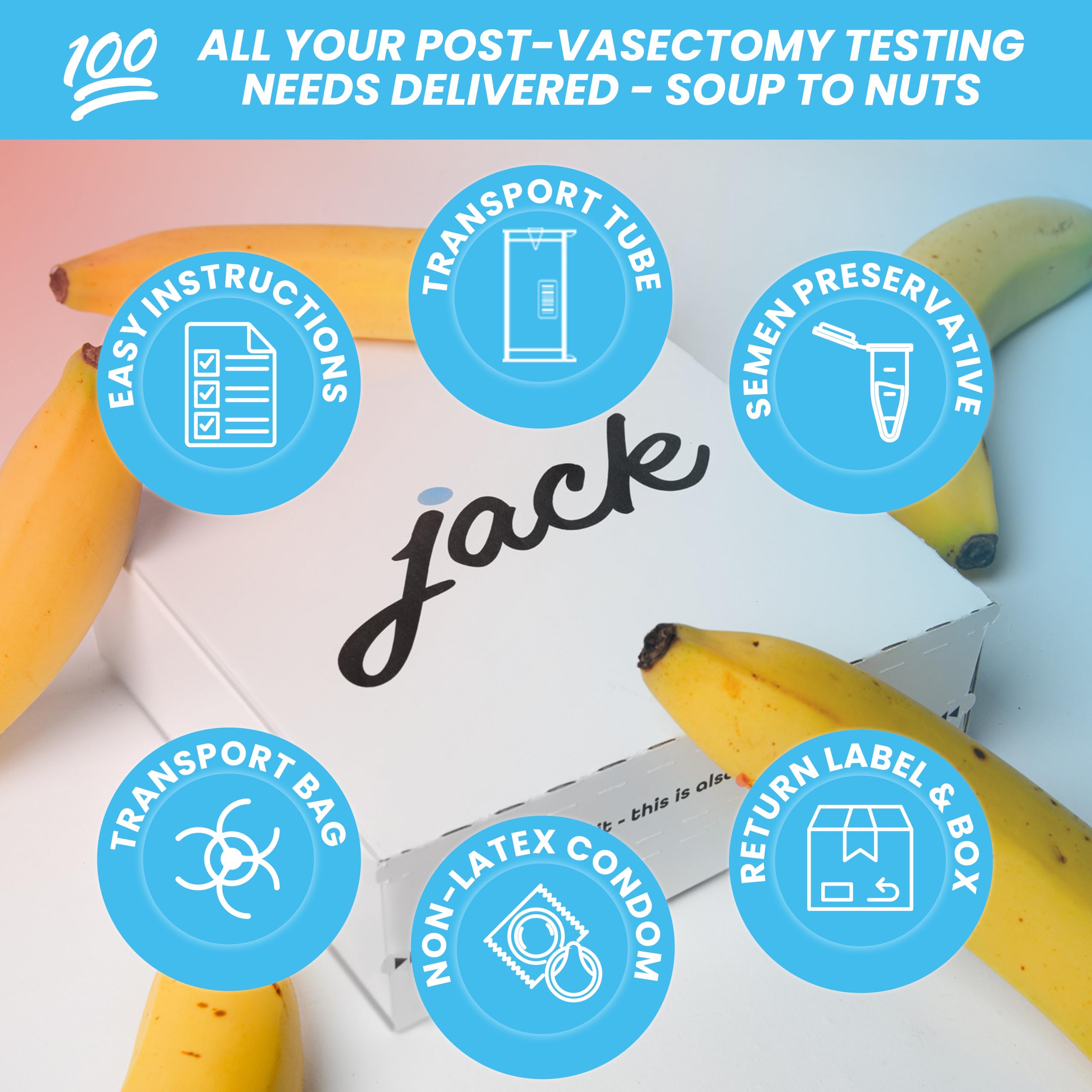 Jack at-Home Vasectomy Test Kit - Accurate Results from CLIA-Certified Lab - FSA & HSA Eligible Private and Secure Physician Reviewed Post-Vasectomy Test Results