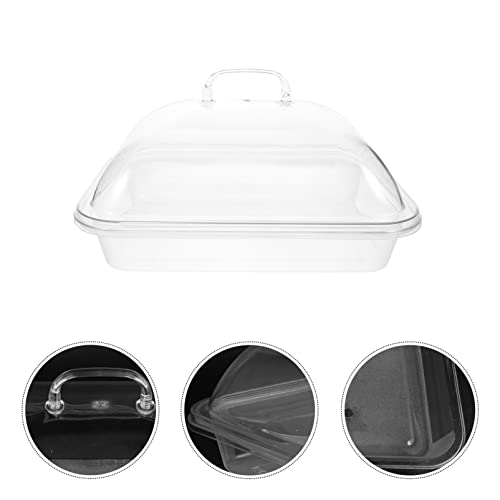 UPKOCH Acrylic Box Acrylic Cake Serving Tray with Lid Clear Rectangular Dessert Appetizer Serving Dish Platter Food Tray for Seafood Cheeses Meats Home Kitchen Party Decor Serving Tray