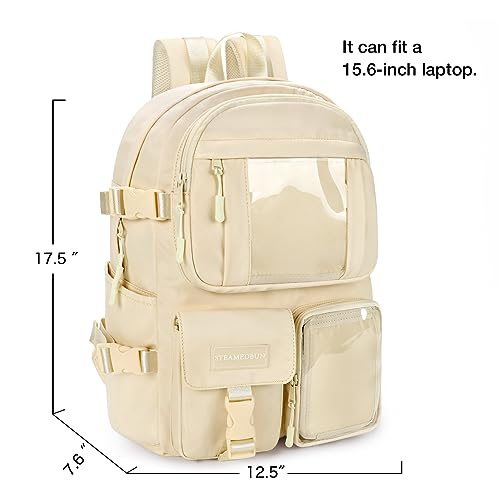 STEAMEDBUN Kawaii Backpack Cute Aesthetic Backpack for Girls,Ita Backpack with Inserts for School (without pins)