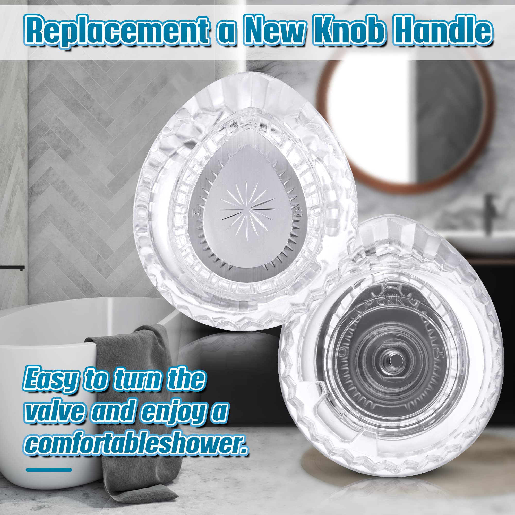 Enhon 1 Pc Replacement Knob Handle Kit Compatible with Moen 100710 Shower Handle, Shower Knob Replacement for Single Handle Bathroom Faucet Tub Shower Handle, Chrome Knob Insert