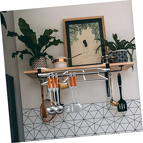 UPKOCH Kitchen Cutting Board Rack Mug Stand Wall Storage Shelf Wall Pot Rack Chopping Board Organizer Hanging Storage Baskets Pan Lid Organizer Chopping Board Organizer for Cabinet Silver