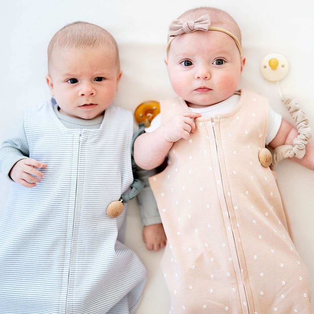 Ely's & Co. 100% Cotton Wearable Blanket Baby Sleep Bag Bunnies 2 Pack (Pink, 6-12 Months)