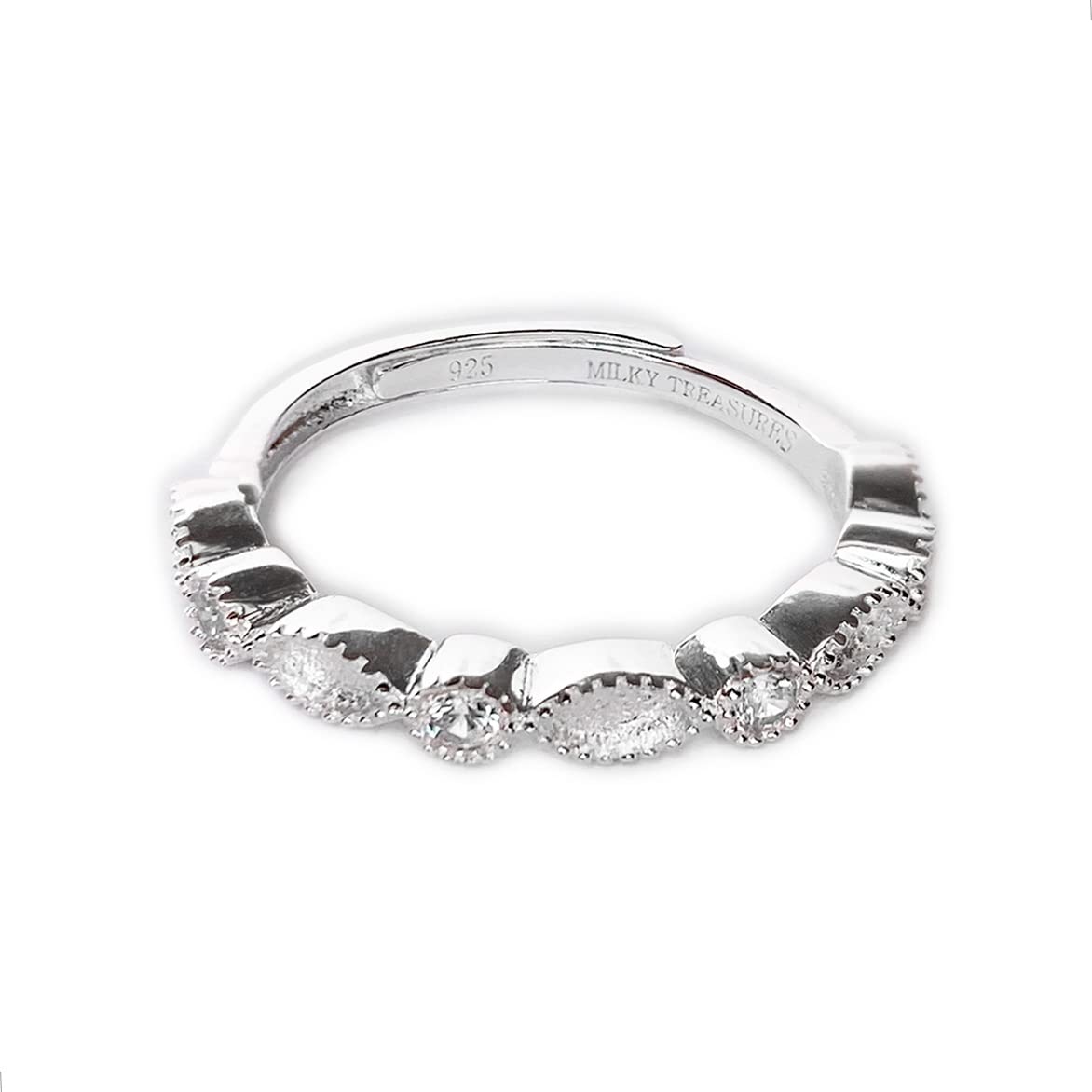 Milky Treasures Band Ring (Only Ring) | DIY Breastmilk Jewelry Making Kit | 925 Sterling Silver Ring | Adjustable Size 6 to 10 | Breastfeeding Keepsake Kit | Gifts for Mom | Lactation