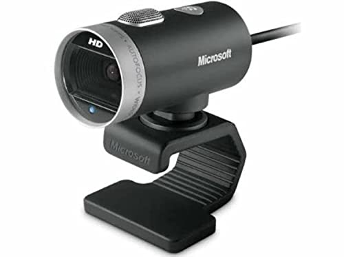 Microsoft LifeCam Cinema Webcam for Business - Black with built-in noise cancelling Microphone, Light Correction, USB Connectivity, for video calling on Microsoft Teams/Zoom, Windows 8/10/11