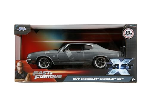 Jada 1970 Chevrolet Chevelle SS Gray Metallic with Black Stripes Fast & Furious (2009) Movie Fast & Furious Series 1/24 Diecast Model Car