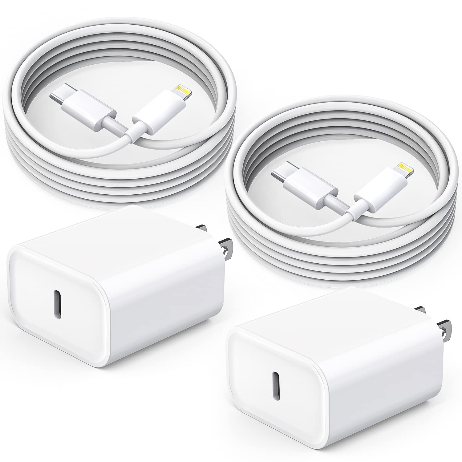 Fast iPhone Charging Cable, 2Pack USB C iPhone 14 13 Charger Quick Charging 20W PD Wall Charger Fast Block with Type-C to Lightning iPhone Cord Cable Adapter for iPhone 14 13 12 11 XS XR X SE2022 iPad