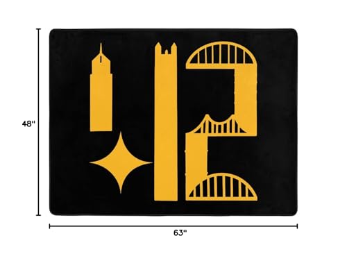 Pittsburgh Skyline 412 Area Rugs Home Decor Floor Mats Living Room Bedroom Kitchen Carpet 63 X 48 Inch