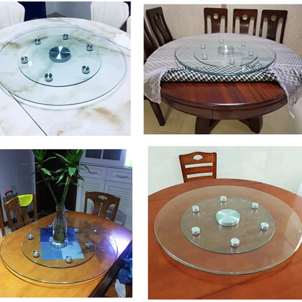 DIBAKO 36" Lazy Susan Glass Turntable,Tempered Glass Swivel Tray,Dining Table Rotating Plate,Large Round Serving Board For Kitchen (Size : Thickened 90cm/36in)