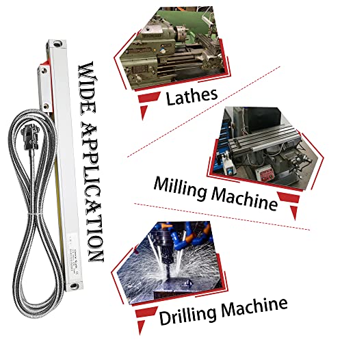 High Accuracy Linear Scale Encoder 5um 270mm (10") Travel Length for Lathe Machine Milling Machine DRO Tools
