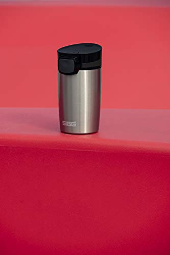 SIGG - Insulated Coffee Cup - Travel Mug Miracle Brushed - Hot & Cold - Leakproof - BPA Free - 18/8 Stainless Steel - Silver - 9 Oz