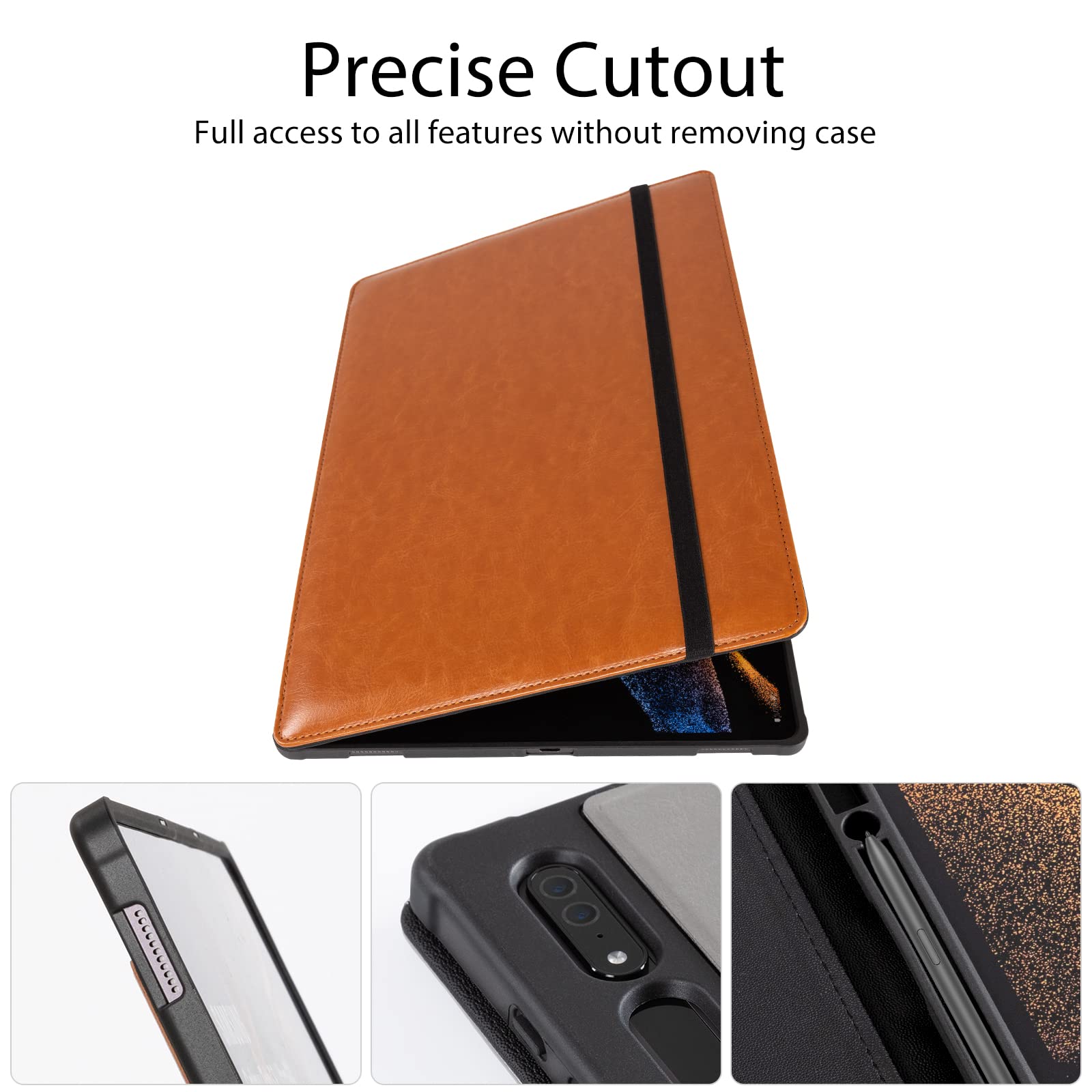iDLEHANDS Case for Samsung Galaxy Tab S8 Ultra Case 2022 with S Pen Holder, Multi-Viewing Angles, All New PU Leather Smart Cover with Auto Sleep Wake for Galaxy Tab S8 Ultra Tablet