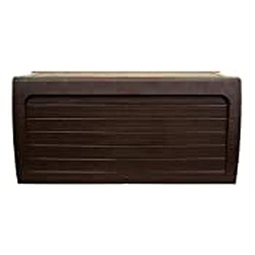Starplast Sit-On Rattan Style Storage Box: 88 Gallon Outdoor Plastic Bin, Weather & Water Resistant, 45.7 x 22.8 x 22 Inches, 2 Color Options 56-811