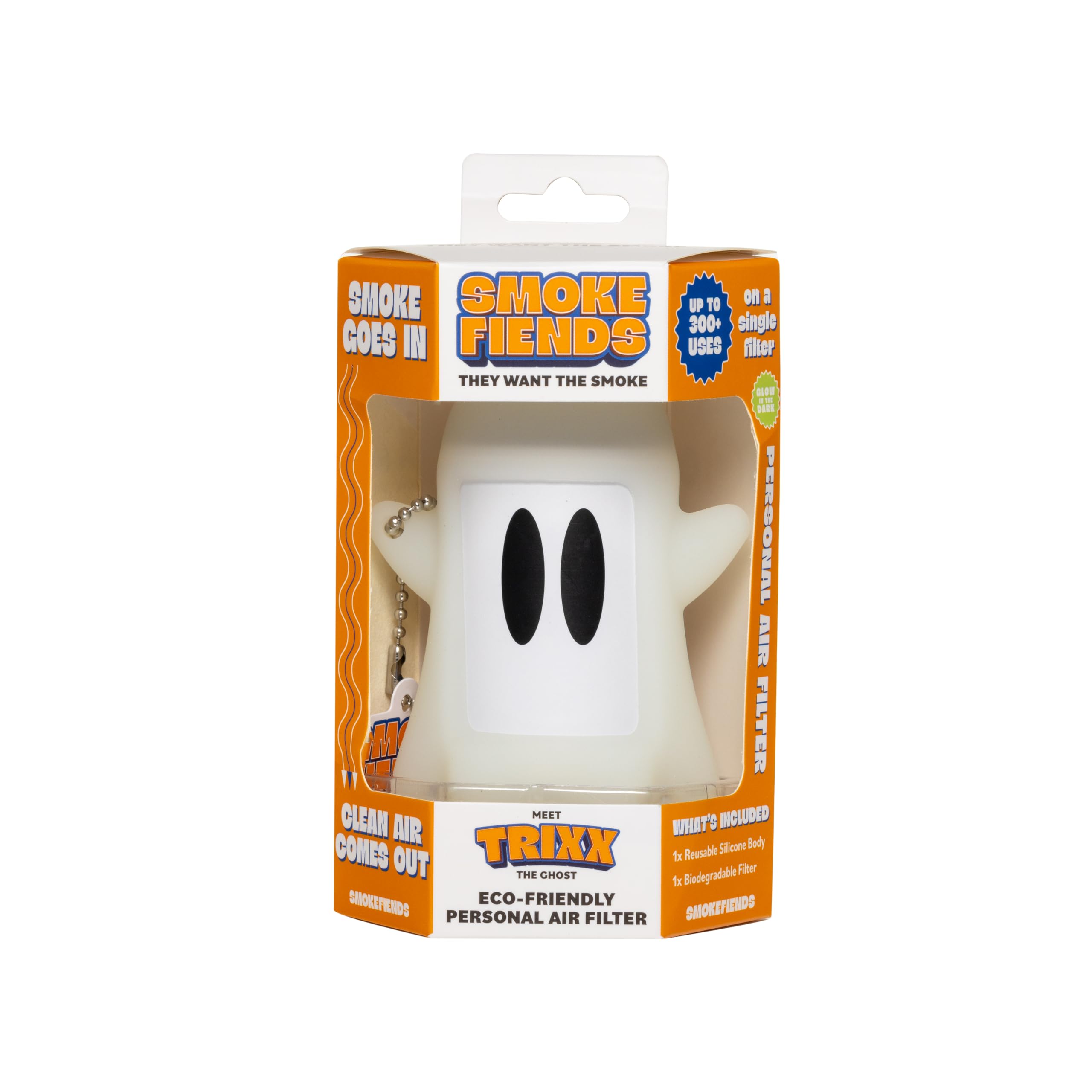 Smoke Fiends Portable & Eco-Friendly Personal Air Filter | Discreet HEPA & Carbon Filtration | Biodegradable & Up to 300+ Uses | Keychain Design for On-the-Go Freshness (Trixx)