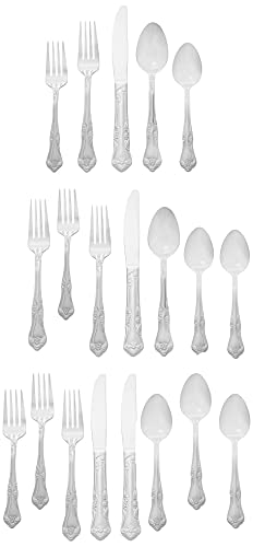 Oneida Azalea 20 Piece Everyday Flatware, Service for 4, 18/0 Stainless Steel, Silverware Set, Dishwasher Safe, Silver