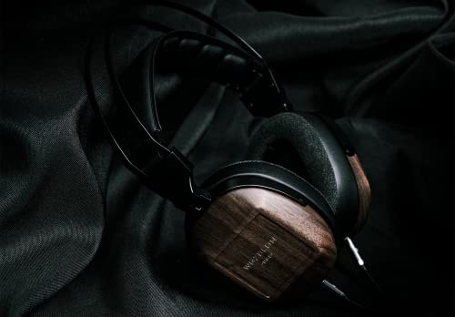 Linsoul BLON B60 50mm Beryllium-Coated Diaphragm HiFi Over-Ear Close-Back Headphone with Wooden Faceplate, Copper Cable, Stainless Leather Headband for Studio Musician Audiophile (BL-B60, Black)