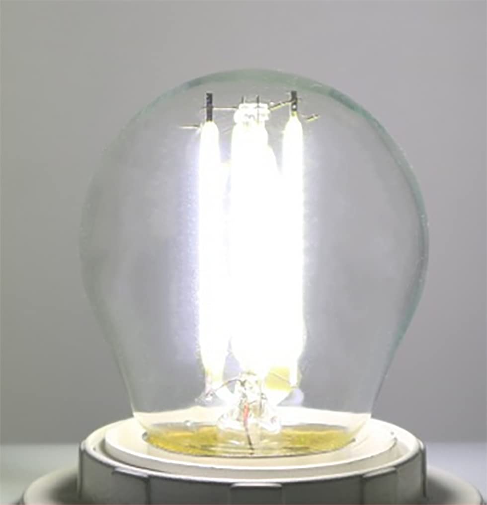 G45 Globe LED Light Bulb 4W B22 Filament Light Bulb G14/G45 Vintage Edison Style Tiny Lamp for Ceiling Fan, Vanity Mirror, Chandelier, 6500K Cool White, Not Dimmable, AC110V, Clear Glass, Pack of 6