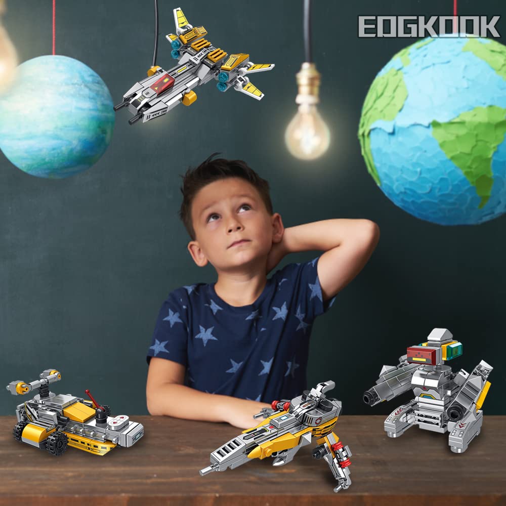 EDGKODK Star Space Battleship Building Toys for Boys Aged 7-12, 8-in-1 Outer Space Warship Building Sets, 829 Pieces