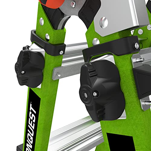 Little Giant Ladder Systems Conquest 2.0 All-Terrain, M17, 17ft, Multi-Position Ladder with Adjustable Outriggers, Fiberglass, Type 1A, 300 lbs Weight Rating, (17107-001)