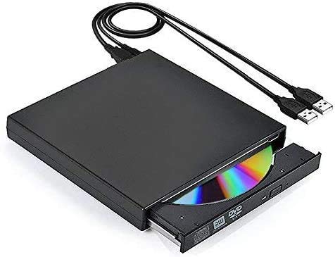 External DVD CD Drive, Ultra Slim Portable CD DVD Burner Player Writer for Laptops Desktops and Notebooks (Including Two Cables)