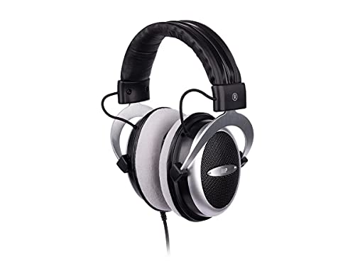 Monoprice Semi-Open Over Ear Wired Headphones, Low Deep Bass, Comfortable Headphones for Kids Teens Adults, for Smartphone, Computer, Laptop,Black