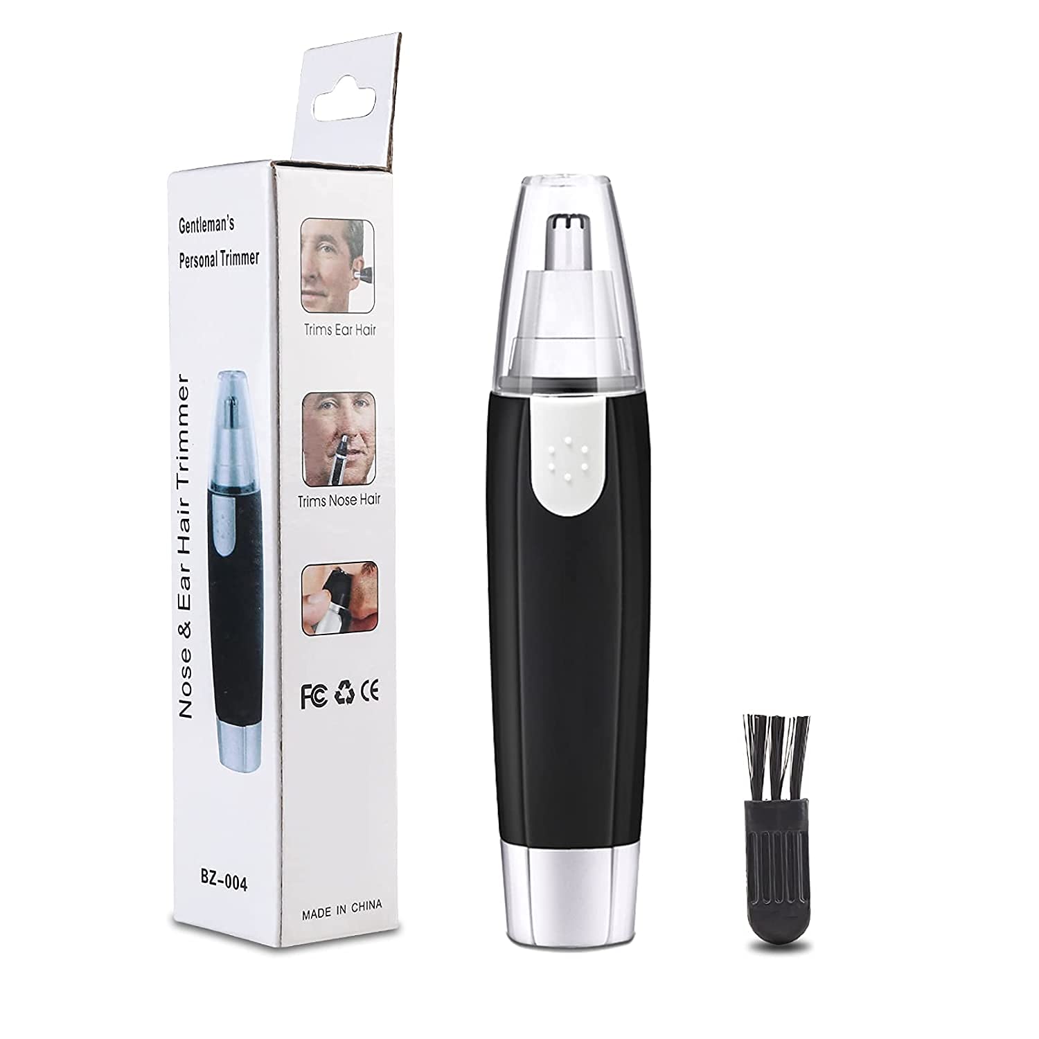 Toexy Beauty Ear and Nose Hair Trimmer Clipper - Painless Eyebrow Facial Hair Trimmer for Men Women, Battery-Operated and Waterproof Cutter Easy Cleaning(Black)