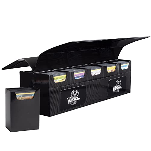 Monster Magnetic Deca Deck Mega Storage Box(Black) - with 10 Removable Deck Trays for Gaming TCGs-Compatible with Yugioh, MTG, Magic The Gathering, PokΓ©mon & More - Long Lasting, Durable Construction
