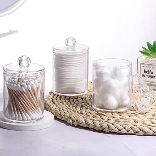 Plastic Cotton Ball Holder Transparent Cosmetic Storage Box Bathroom Container Dispenser