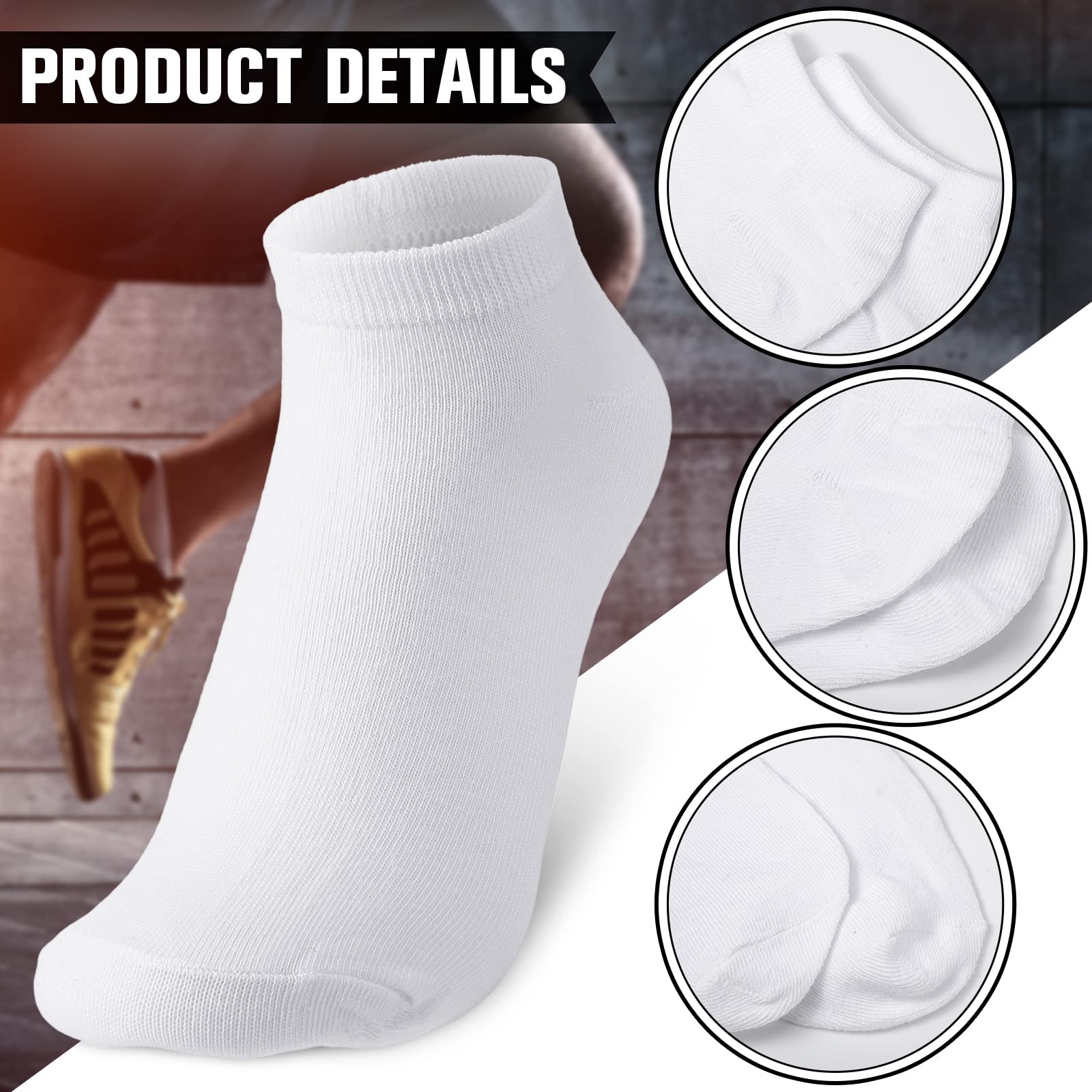 Geyoga 48 Pairs Socks Thin Low Cut Ankle Socks for Men Casual Sports Socks Comfortable Breathable Men Socks (White)